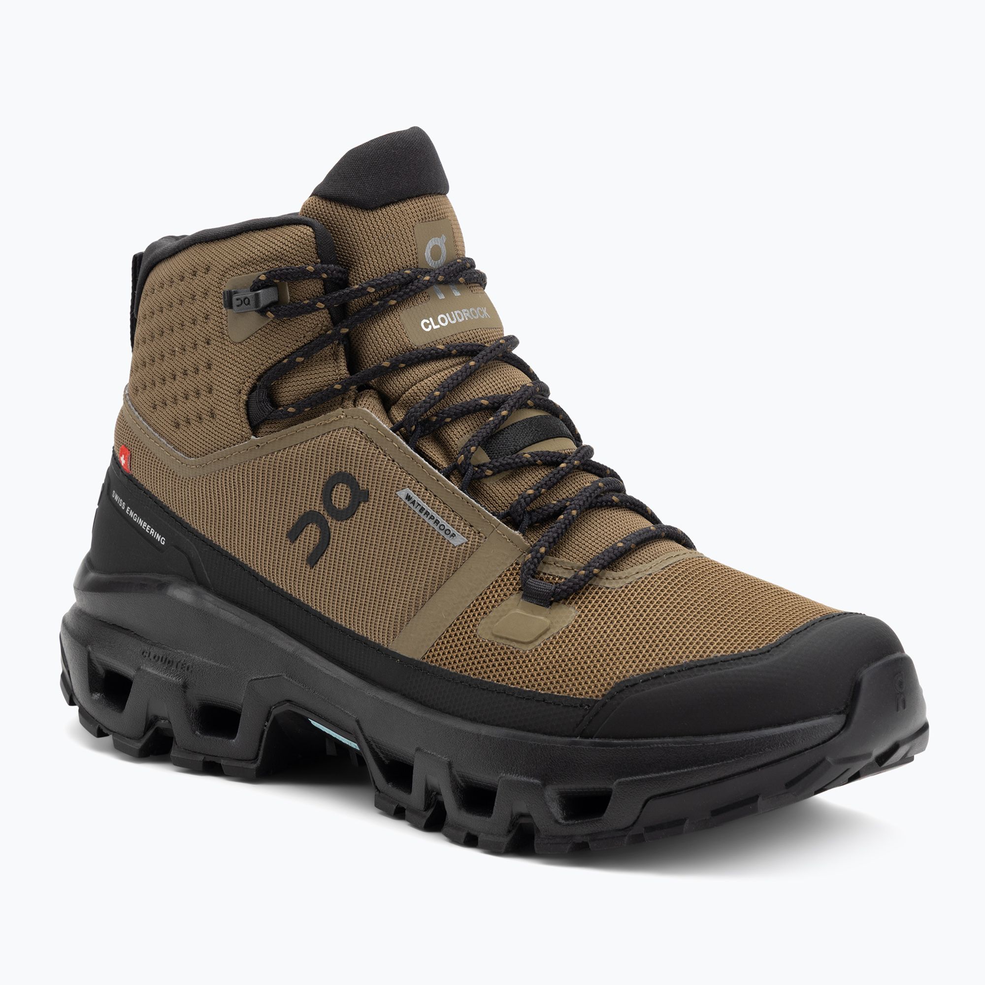 Pánske turistické topánky On Cloudrock Mid Waterproof earth/black ...